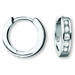 Paar Creolen ONE ELEMENT "Zirkonia Ohrringe aus 925 Silber" Gr. Damen, mit Zirkonia, Silber 925 (Sterlingsilber), silberfarben (silber) Damen Silber Schmuck