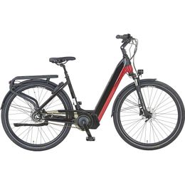 E-Bike Prophete "Geniesser 5.0" E-Bikes Gr. 48cm, 28 Zoll (71,12cm), schwarz (schwarz-rot) Pedelec, Elektrofahrrad für Damen u. Herren