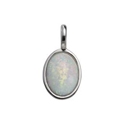 Ketten-Anhänger Vivance "925/- Sterling Silber mit Opal" Schmuckanhänger Gr. ONE-SIZE, Silber 925 (Sterlingsilber), 0,7 g, weiß (weiß + weiß) Damen