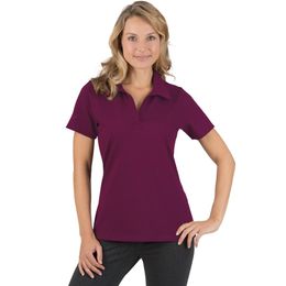 Poloshirt TRIGEMA "TRIGEMA Poloshirt ohne Knopfleiste", Damen, Gr. XXL, rot (sangria), 100% Baumwolle, Basic, Kurzarm, Shirts