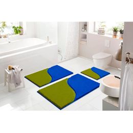 Badematte Grund Badematten Gr. rechteckig (70cm x 120cm),, blau (blau, grün)