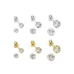 Ohrstecker-Set Bruno Banani "Mulitpack Schmuck Geschenk Silber 925 Ohrschmuckset + Gold" Ohrringe Gr. Silber 925 (Sterlingsilber), goldfarben (silberfarben, gelbgoldfarben, weiß, kristallweiß) Damen mit Zirkonia (synth.)