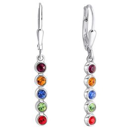 Paar Ohrhänger Firetti "Schmuck Geschenk Silber 925 Ohrschmuck Patentbrisur Regenbogen" Ohrringe Gr. Silber 925 (Sterlingsilber), silberfarben (silberfarben, mehrfarbig, bunt) Damen mit Kristallstein