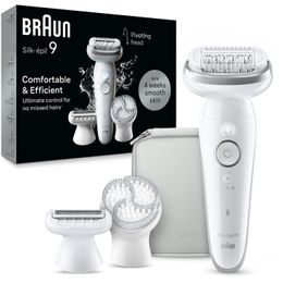 Epilierer Braun "Silk-épil 9 9-061", weiß (weiß, silber), Epilierer, Damen, Rasier-, Trimmer- & Peelingaufsatz, Wet&Dry