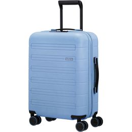 Hartschalen-Trolley American Tourister "NOVASTREAM, 55 cm" Gr. B/H/T: 40cm x 55cm x 20cm 36 l, blau (pastel blau) Koffer Handgepäck Trolley TSA-Zahlenschloss Volumenerweiterung USB-Schleuse