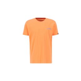 T-Shirt Alpha Industries "Alpha Industries Men - T-Shirts Holographic SL T" Gr. 2XL, orange (tangerine) Herren Shirts