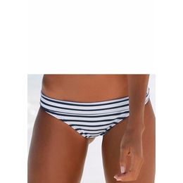 Bikini-Hose Venice Beach "Summer" Gr. 44, N-Gr, bunt (weiß, marine, gestreift) Damen Badehosen mit Umschlagbund