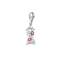 Adelia´s Charm-Einhänger ADELIA´S "925 Silber Charms Anhänger Kleid" bunt (bunt/multi) Damen mit Glasstein Silberschmuck für