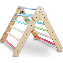 Klettergerüst tiSsi "Piklerdreieck/Kletterdreieck, pastell bunt", bunt (pastellbunt), Klettergerüste, Kinder, B/H: 70cm x 63cm, Holz, Made in Europe, B:70cm H:63cm