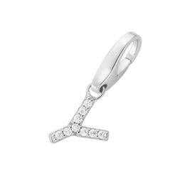 Charm Buchstabe Giorgio Martello MILANO "Buchstabe Y, Zirkonia Steine, Silber 925" Charms weiß Damen