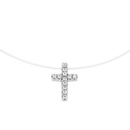 Collier Smart Jewel "Anhänger Kreuz, Silber 925" Halsketten Gr. 45cm, Silber 925 (Sterlingsilber), silberfarben (silber) Damen