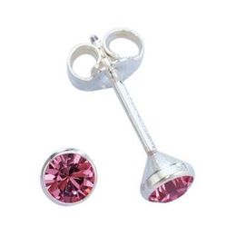 Paar Ohrstecker Firetti "Schmuck Geschenk Silber 925 Ohrschmuck Solitär" Ohrringe Gr. 4, Silber 925 (Sterlingsilber), bunt (silberfarben-pink + pink) Damen Made in Germany - mit Zirkonia (synth.)