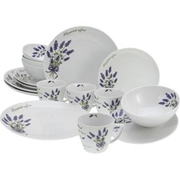 Kombiservice Creatable "Home Lavendel" Geschirr-Sets Gr. 16 tlg., lila (lavendel) Lavendel-Dekor