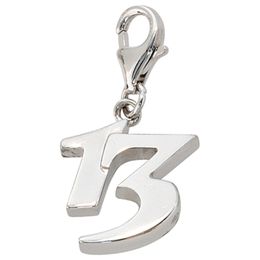 Charm-Einhänger Jobo "13" Charms silberfarben (silber 925) Damen 925 Silber