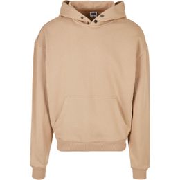 Kapuzensweatshirt Urban Classics "Urban Classics Herren Snap Hoody" Gr. 3XL, beige (unionbeige) Herren Sweatshirts