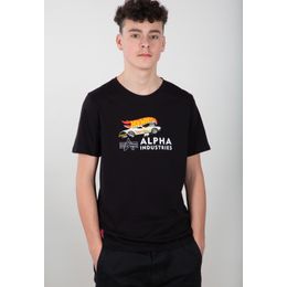 T-Shirt Alpha Industries "Alpha Industries Kids - T-Shirts Rodger Dodger T Kids/Teens" Gr. 16, schwarz, Mädchen, Shell: 100% Cotton, Shirts