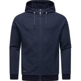 Kapuzensweatjacke Ragwear "Dreyner" Gr. M (50), blau (navy) Herren Sweatjacken Basic Sweatjacke mit Kapuze