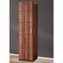 Kleiderschrank Priess "Bilbao", braun (nussbaumfarben), B:48cm H:193cm T:54cm, Holzwerkstoff, Schränke, Drehtürenschrank Kleiderschrank, Türanschlag links oder rechts