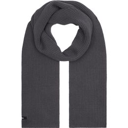 Schal Calvin Klein "CLASSIC COTTON RIB SCARF" grau (iron gate) Damen Modetücher mit Logopatch