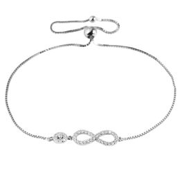 Adelia´s Edelstahlarmband ADELIA´S "Damen Armband Unendlichzeichen aus Edelstahl mit Zirkonia 22 cm" Armbänder Gr. 22, Edelstahl, silberfarben (silber) Damen