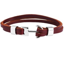 Adelia´s Edelstahlarmband ADELIA´S "Herren Armband Anker aus Edelstahl 23 cm" Armbänder Gr. 23, Edelstahl, braun Herren