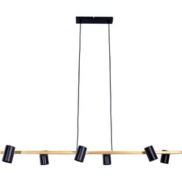 Näve Pendelleuchte NÄVE "Frida" Lampen Gr. H: 120,00cm, schwarz 6flg., GU10, Strahler matt, messing, Höhe 120cm, Länge 115cm