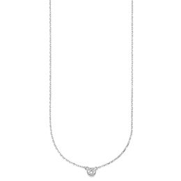 Kette mit Anhänger HECHTER PARIS "Schmuck Geschenk Silber 925 Halsschmuck Halskette Ankerkette Solitär" Halsketten Gr. Silber 925 (Sterlingsilber), L: 45cm, silberfarben (silberfarben-kristallweiß) Damen mit Zirkonia (synth.)