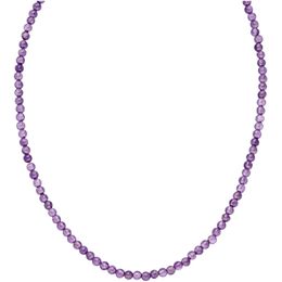 Perlenkette PURELEI "Schmuck Geschenk Edelstein, 23381" Halsketten Gr. Edelstahl, L: 40cm, bunt (gelbgoldfarben, lila) Damen mit Amethyst oder Aventurin