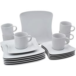 Kaffeeservice Retsch Arzberg "Geschirr-Set, Service SANDY" Geschirr-Sets Gr. 18 tlg., weiß Porzellan Made in Germany, 18 Teile, für 6 Personen