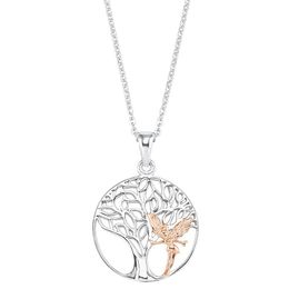 Kette mit Anhänger Amor "Baum des Lebens Fee, 2020560" Halsketten Gr. Silber 925 (Sterlingsilber), L: 45cm, rosegold (silberfarben-roségoldfarben) Damen