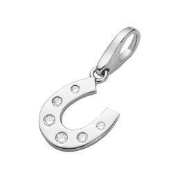 Charm-Einhänger Giorgio Martello MILANO "Hufeisen mit Zirkonia, Silber 925" Charms silberfarben (silber) Damen