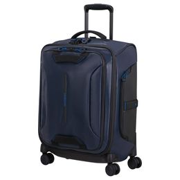 Weichgepäck-Trolley Samsonite "ECODIVER 55" Gr. B/H/T: 40cm x 55cm x 23cm 50 l, blau (blau nights) Koffer Handgepäck Reisegepäck Weichgepäck-Koffer Fronttasche