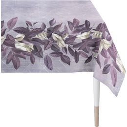 Tischdecke Apelt "1608 HERBSTZEIT, Herbstdeko, Herbst", lila (mauve, silberfarben), B:150cm L:250cm, Baumwolle, Tischdecken, Digitaldruck