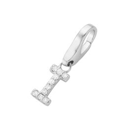 Charm Buchstabe Giorgio Martello MILANO "Buchstabe I, Zirkonia Steine, Silber 925" Charms weiß Damen