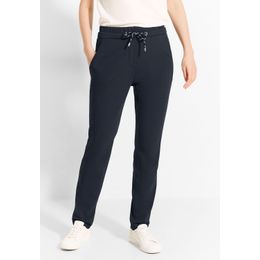 Jogginghose Cecil "TRACEY" Gr. XS (36), Länge 30, blau (universal blue) Damen Hosen mit Raffung am Bund