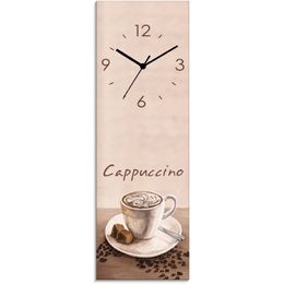 Wanduhr Artland "Cappuccino - Kaffee", beige (natur), B:20cm H:60cm T:1,8cm, Wanduhren, wahlweise mit Quarz- oder Funkuhrwerk, lautlos ohne Tickgeräusche