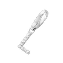 Charm Buchstabe Giorgio Martello MILANO "Buchstabe L, Zirkonia Steine, Silber 925" Charms weiß Damen