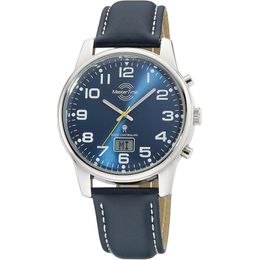 Funkuhr MASTER TIME "Super Power, MTGA-10815-31L" Armbanduhren blau Herren Armbanduhr, Quarzuhr, Herrenuhr, Datum, Leuchtzeiger