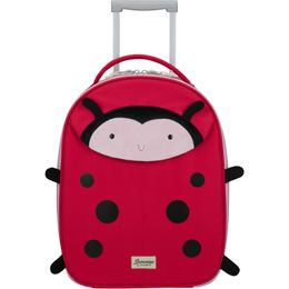 Kinderkoffer Samsonite "Happy Sammies ECO, Ladybug Lally" Gr. B/H/T: 35,5cm x 45cm x 18cm 22,5 l, rot (ladybug lally) Koffer Kinderreisekoffer Kindertrolley Handgepäck Weichschalenkoffer