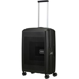 Hartschalen-Trolley American Tourister "AEROSTEP, 67 cm, mit Volumenerweiterung" Gr. B/H/T: 46cm x 67cm x 26cm 66,5 l, schwarz Koffer Reisekoffer Hartschalenkoffer für Flugreisen TSA-Zahlenschloss