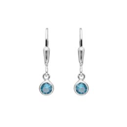 Adelia´s Paar Ohrhänger ADELIA´S "925 Silber Ohrringe mit Zirkonia Ø 4,6 mm" Gr. Damen, Silber 925 (Sterlingsilber), blau Damen mit Zirkonia Silberschmuck für