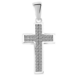 Adelia´s Ketten-Anhänger ADELIA´S "Damen Anhänger Kreuz aus 925 Silber mit Zirkonia" Schmuckanhänger silberfarben (silber) Damen