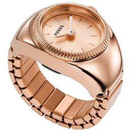 Uhrenring Fossil "WATCH RING, ES5247" Armbanduhren rosegold (roségoldfarben) Damen Quarzuhr, Damenuhr, analog, Edelstahlring