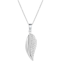 Kette mit Anhänger ZEEme "Silber 925 rhodiniert Zirkonia weiß" Halsketten Gr. 42 + 3cm, Silber 925 (Sterlingsilber), L: 45cm B: 10.0mm, weiß Damen