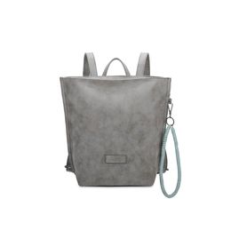 Cityrucksack Fritzi aus Preussen "Fritzi33N" Gr. B: 10cm, grau Rucksäcke mit abnehmbarer Schlüsselschlange