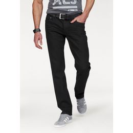 Straight-Jeans John Devin Gr. 31, Länge 36, schwarz Herren Jeans gerade Beinform, mit Used-Waschung, niedrige Leibhöhe