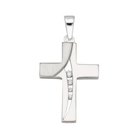 Adelia´s Ketten-Anhänger ADELIA´S "925 Silber Kreuz Anhänger" Schmuckanhänger Gr. mit Zirkonia, Silber 925 (Sterlingsilber), silberfarben (silber) Damen mit Zirkonia Silberschmuck für & Herren