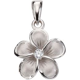 Ketten-Anhänger Firetti "Schmuck Geschenk Silber 925 Halsschmuck Anhänger Blume" Schmuckanhänger Gr. Silber 925 (Sterlingsilber), 1,85 g, silberfarben (silberfarben + weiß) Damen mit Zirkonia (synth.)