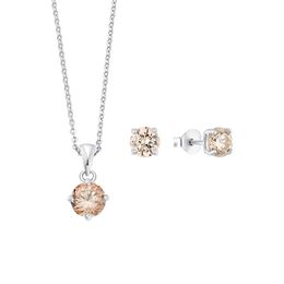 Schmuckset Amor "9965199" Schmuck-Sets orange (silberfarben, apricot, champagner) Damen mit Zirkonia (synth.)