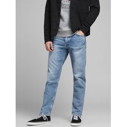 Jack & Jones PlusSize Loose-fit-Jeans "JJICHRIS JJORIGNIAL MF 912 NOOS PLS", Herren, Gr. 40, Länge 32, blau (blau denim), Denim/Jeans, Obermaterial: 100% Baumwolle, JACK & JONES PLUSSIZE, Abriebeffekte, modisch, loose fit knöchellang, Jeans